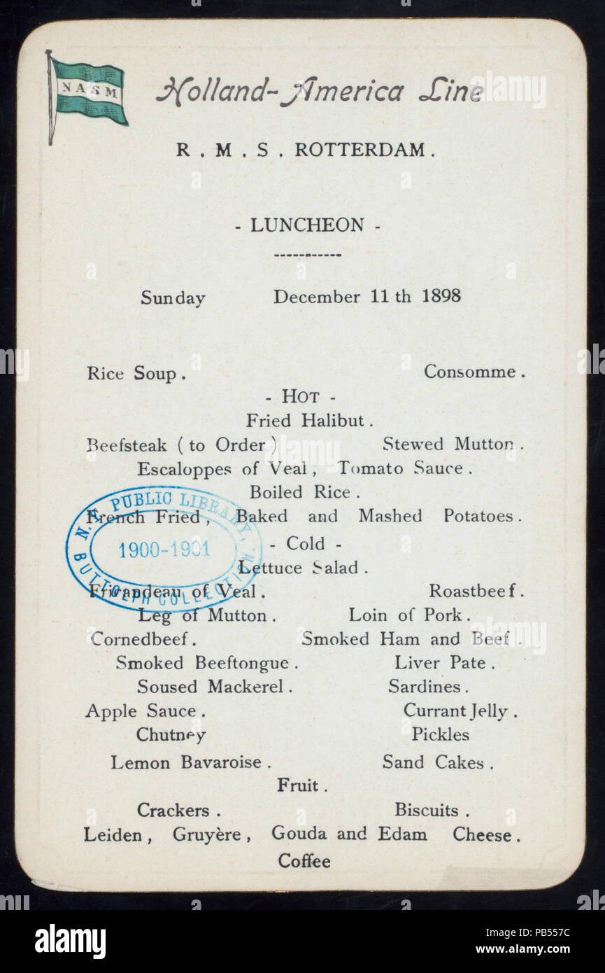 969 LUNCHEON (held by) HOLLAND-AMERICA LINE (at) R.M.S. ROTTERDAM (SS ...