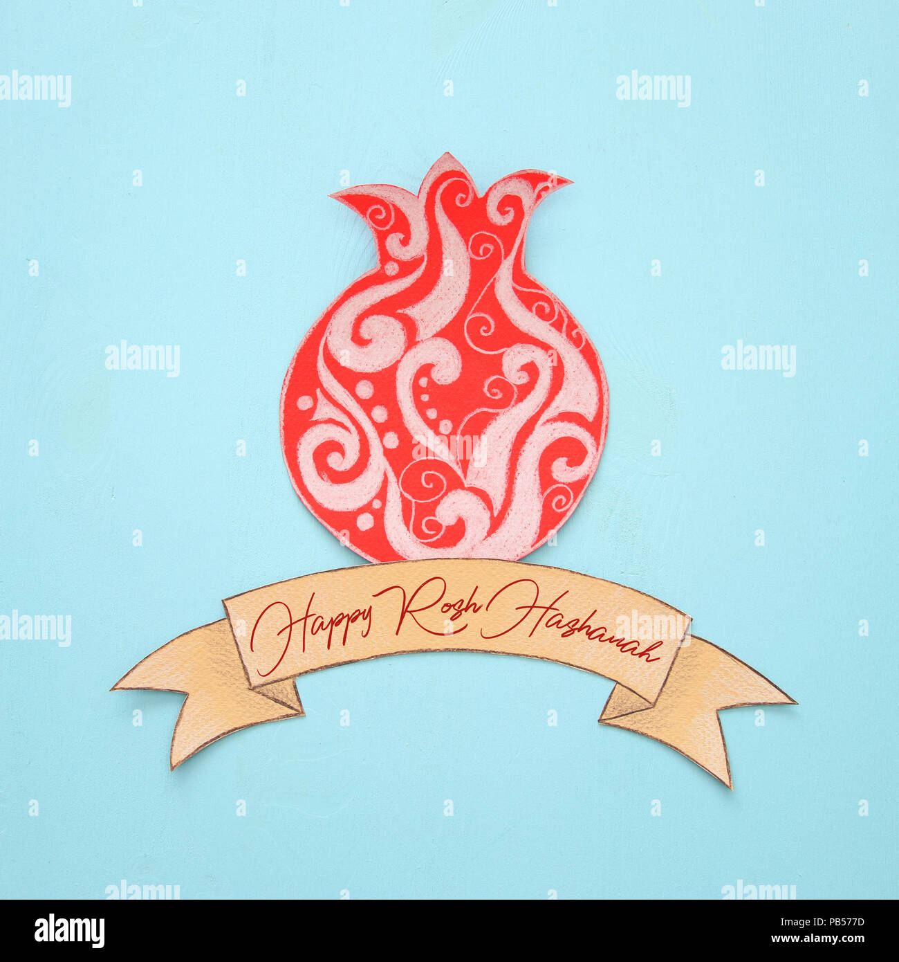 Rosh hashanah (jewish New Year holiday) concept. Traditional symbol ...