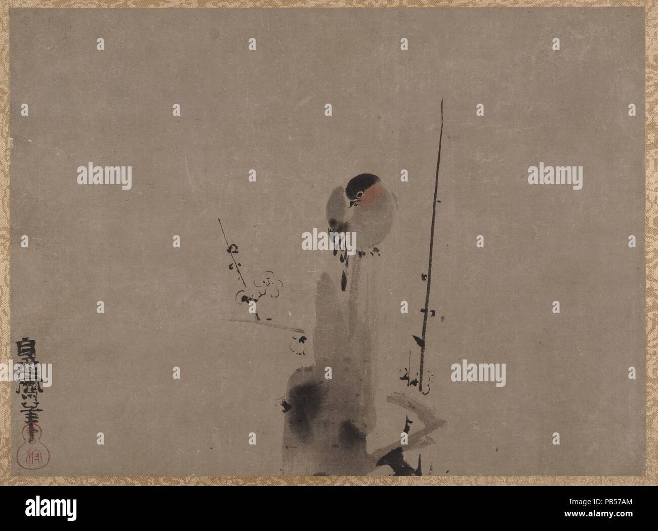 Bird on a Plum Tree. Artist: Kano Naonobu (Japanese, 1607-1650 ...