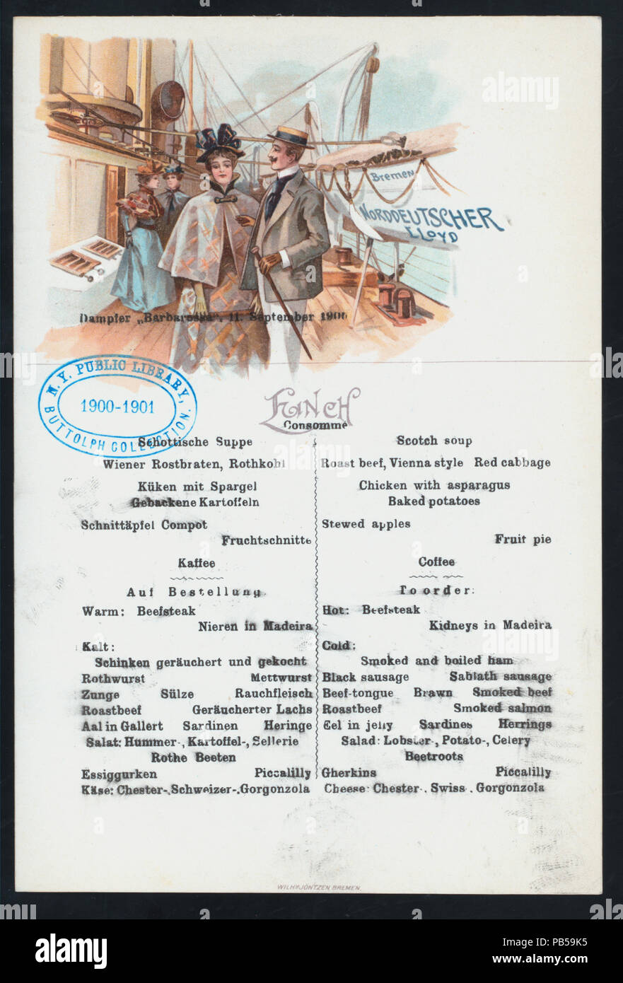 964 LUNCH (held by) NORDDEUTSCHER LLOYD BREMEN - 'BARBAROSSA' (at) EN ...