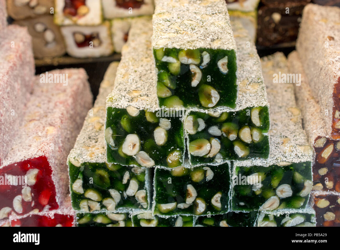 Turkish delight sweets made in Traditional style Stock Photo - Alamy