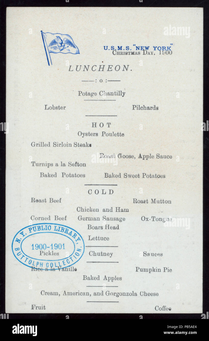 972 LUNCHEON (held by) U.S.M.S. (at) "ON BOARD ""NEW YORK""" (SS ...