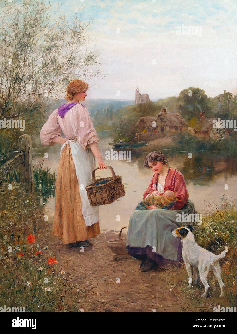 King John Yeend - Awaiting the Ferry Stock Photo - Alamy