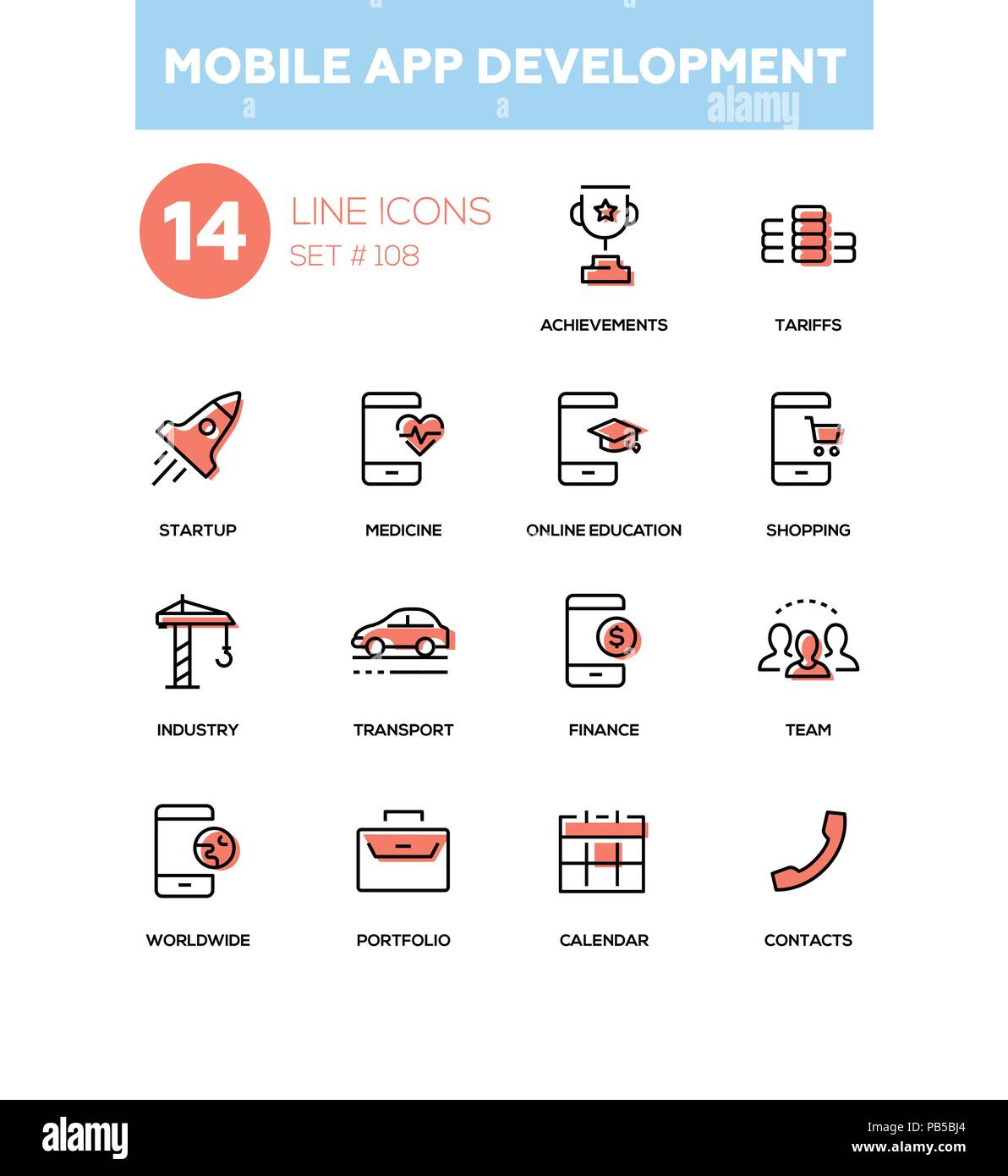 Ui ux web interface app icons set vector business mobile hi-res stock ...