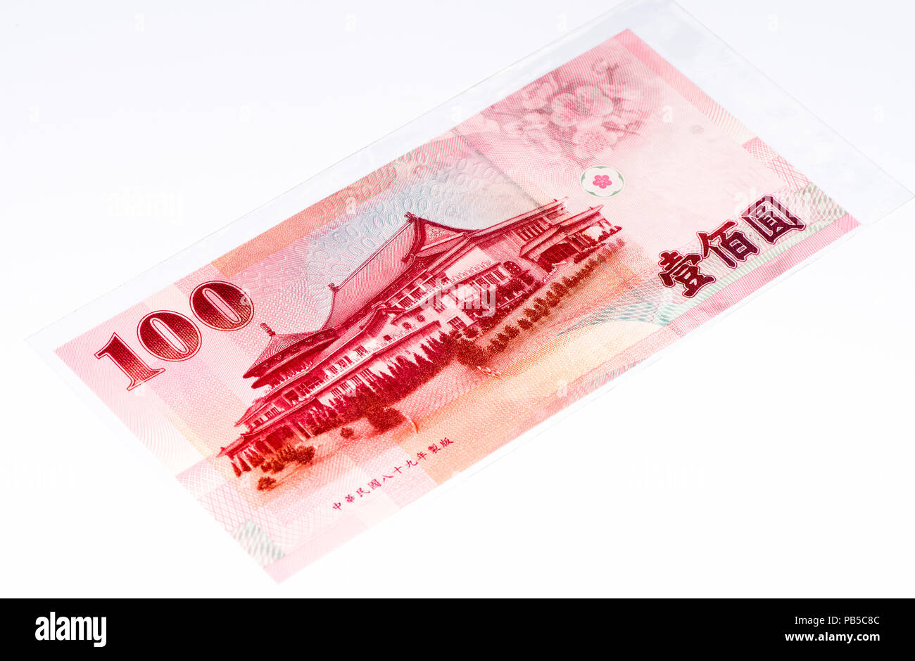 100 Taiwan dollar bank note. New Taiwan dollar is the national currency ...