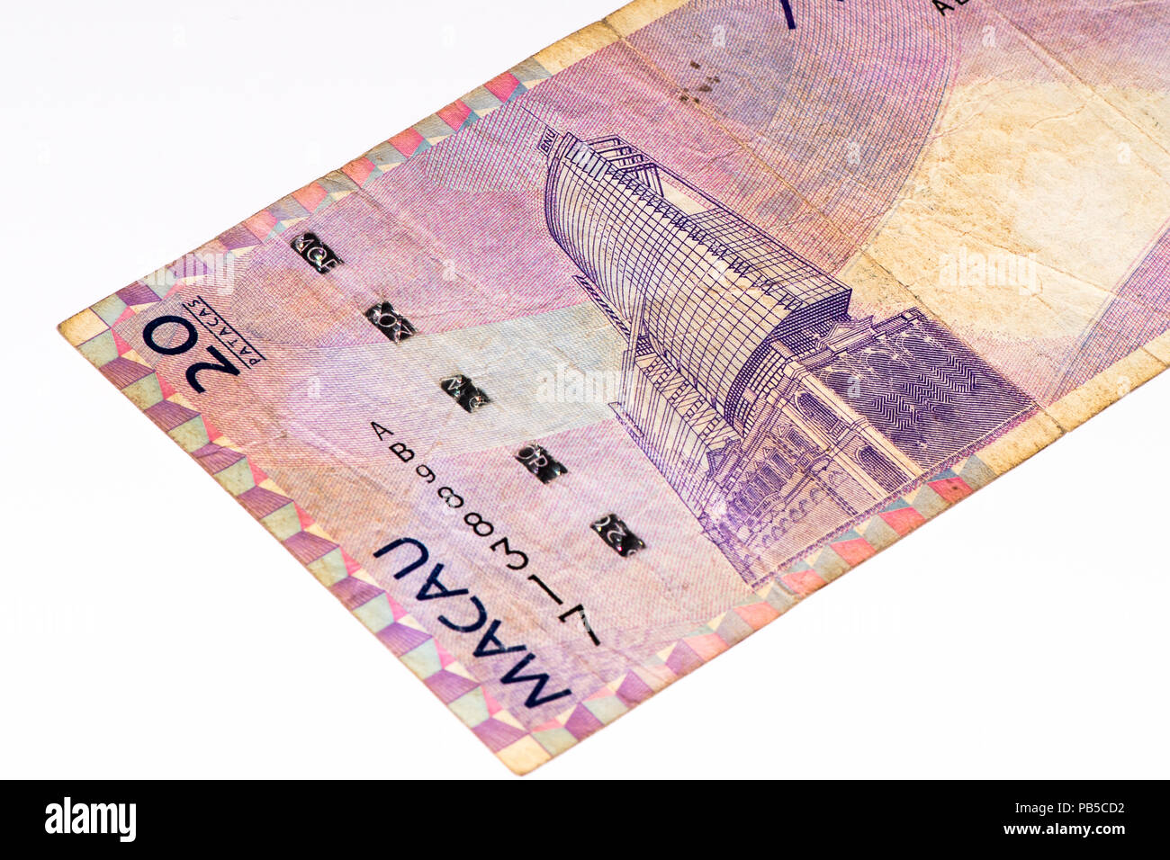20 Macanese pataca bank note. Macanese pataca is the national currency ...