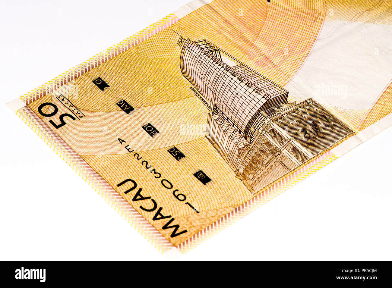 50 Macanese pataca bank note. Macanese pataca is the national currency ...