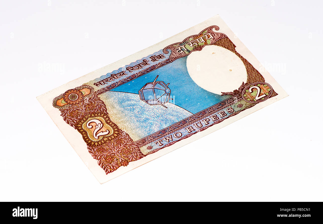 2 rupees bank note of India. Rupee is the national currency of India ...