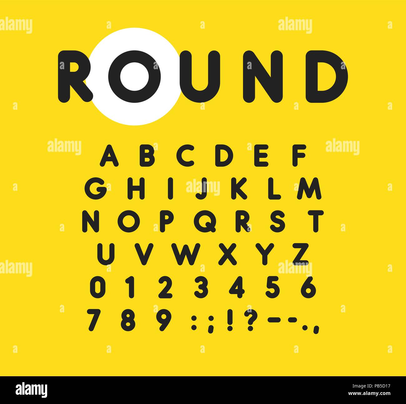 Bold alphabet with rounded and soft corners. Modern font for ...