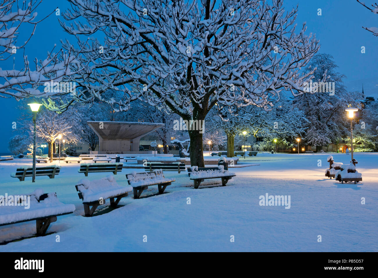 Switzerland, Vaud, Waadt, vue de Vevey, neige, Schnee, snow, hiver ...