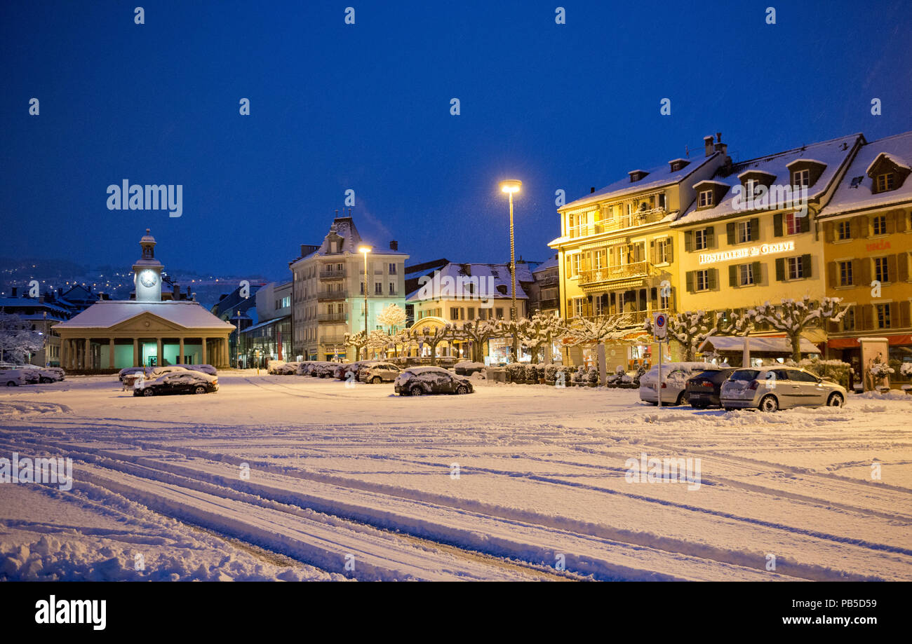Switzerland, Vaud, Waadt, vue de Vevey, neige, Schnee, snow, hiver ...