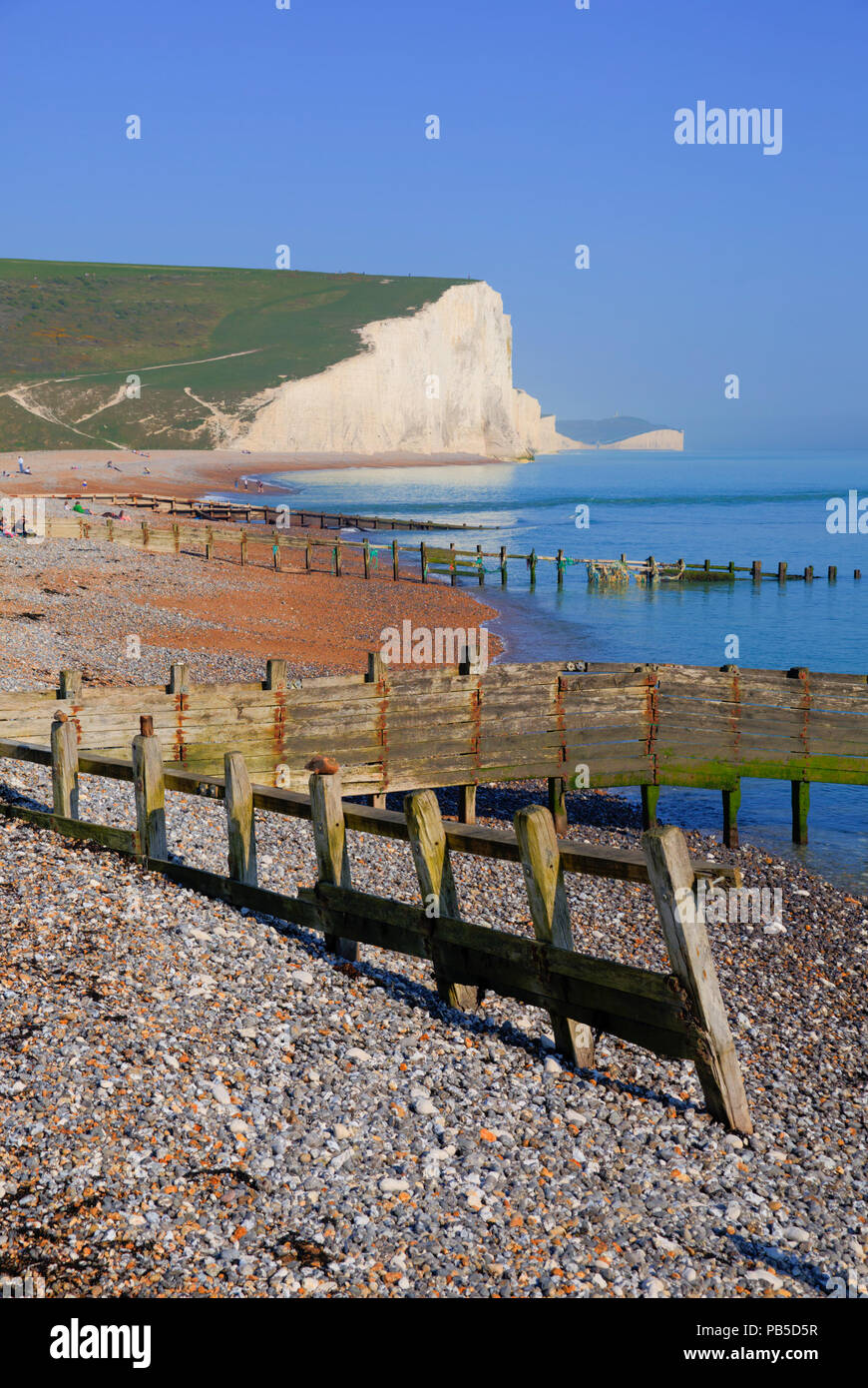 Seven Sisters chalk cliffs East Sussex uk between Seaford and ...