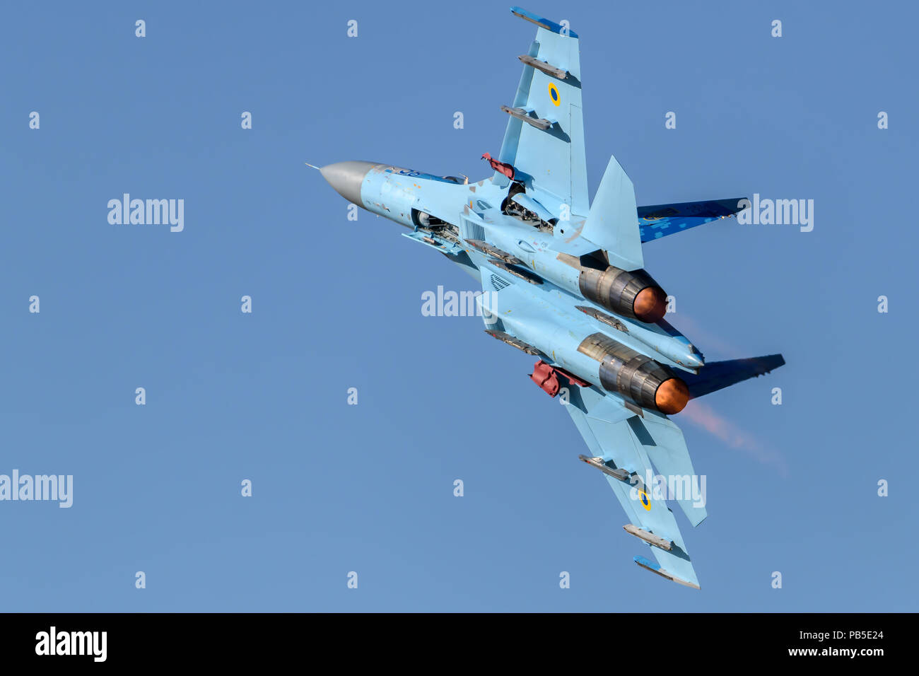 Ukrainian SU-27 Flanker jet at the Royal International Air Tattoo Stock ...