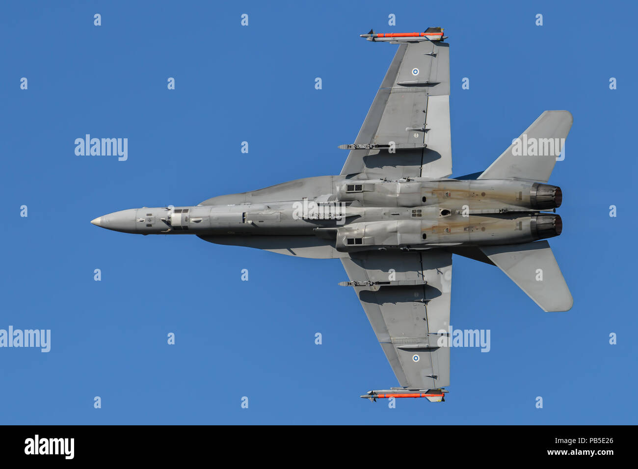 F-18 Hornet aircraft displaying at the Royal International Air Tattoo ...