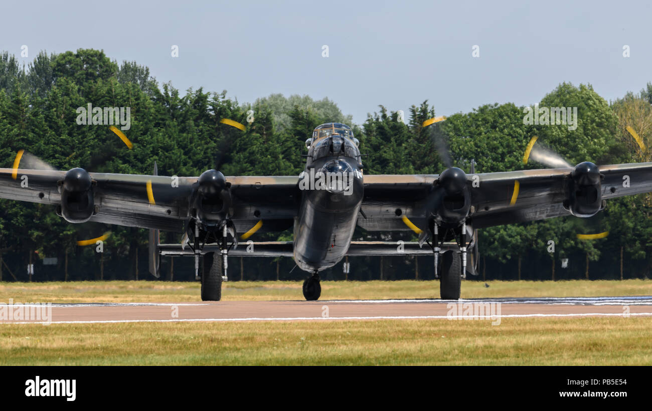 Avro Lancaster Bomber displays at the Royal International Air Tattoo ...