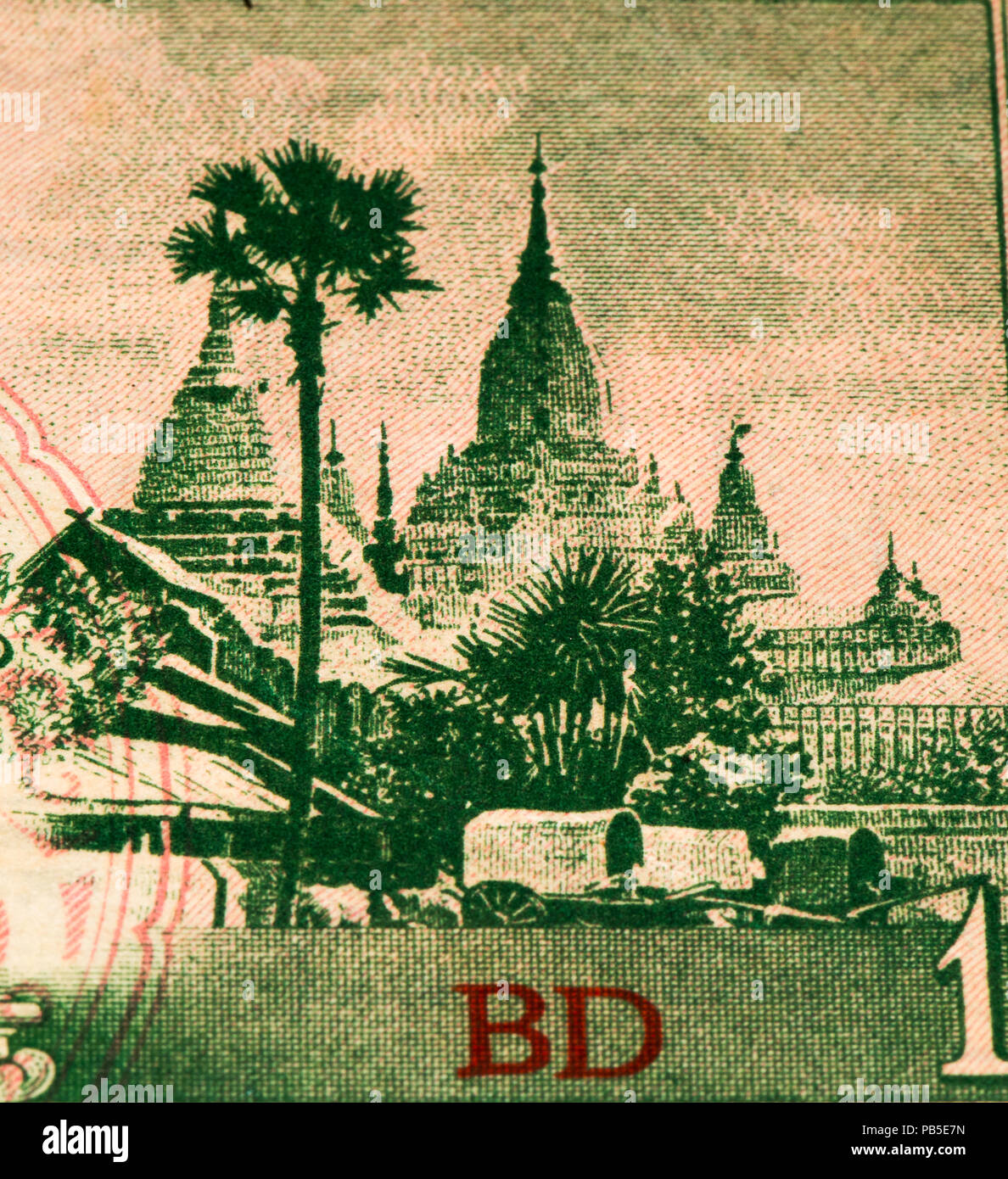 1 rupee bank note of Burma Stock Photo - Alamy
