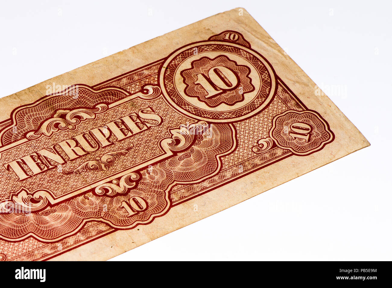 10 rupee bank note of Burma Stock Photo - Alamy