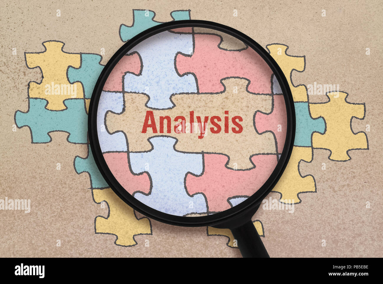 Word Analysis written under a magnifier in the place of a missing ...
