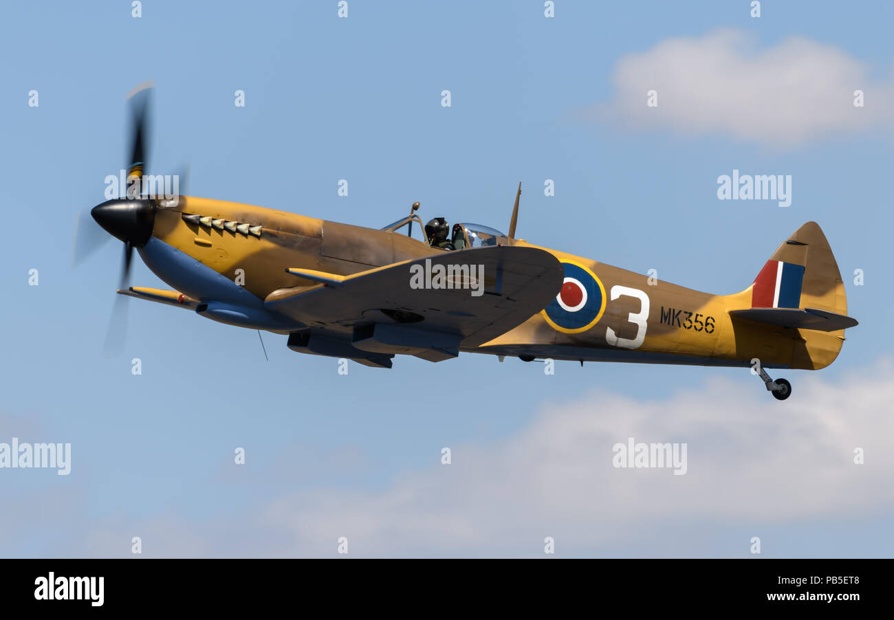 Classic Spitfire aircraft displaying at the Royal International Air ...