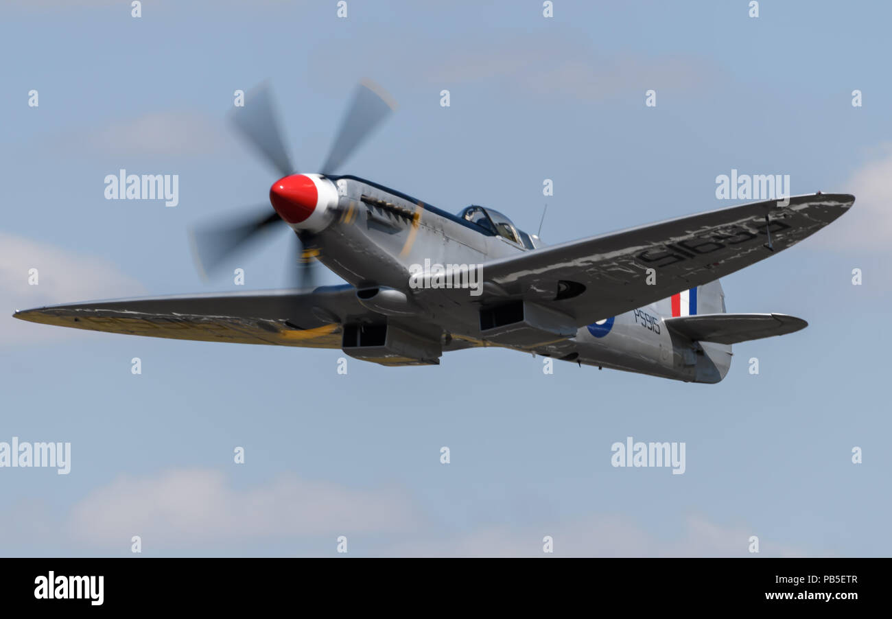 Classic Spitfire aircraft displaying at the Royal International Air ...