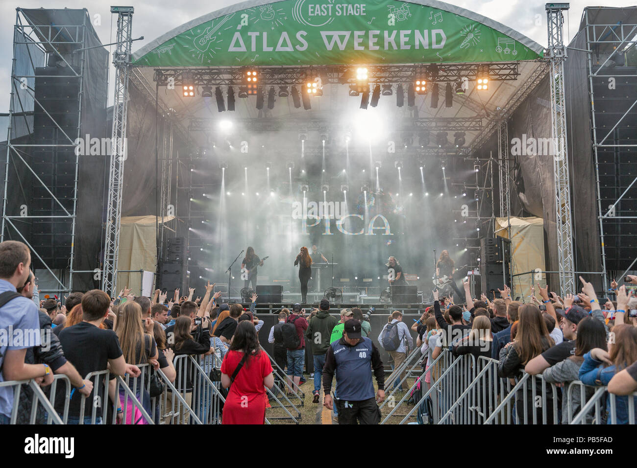 KIEV, UKRAINE - JULY 04, 2018: Dutch symphonic metal rock band Epica ...