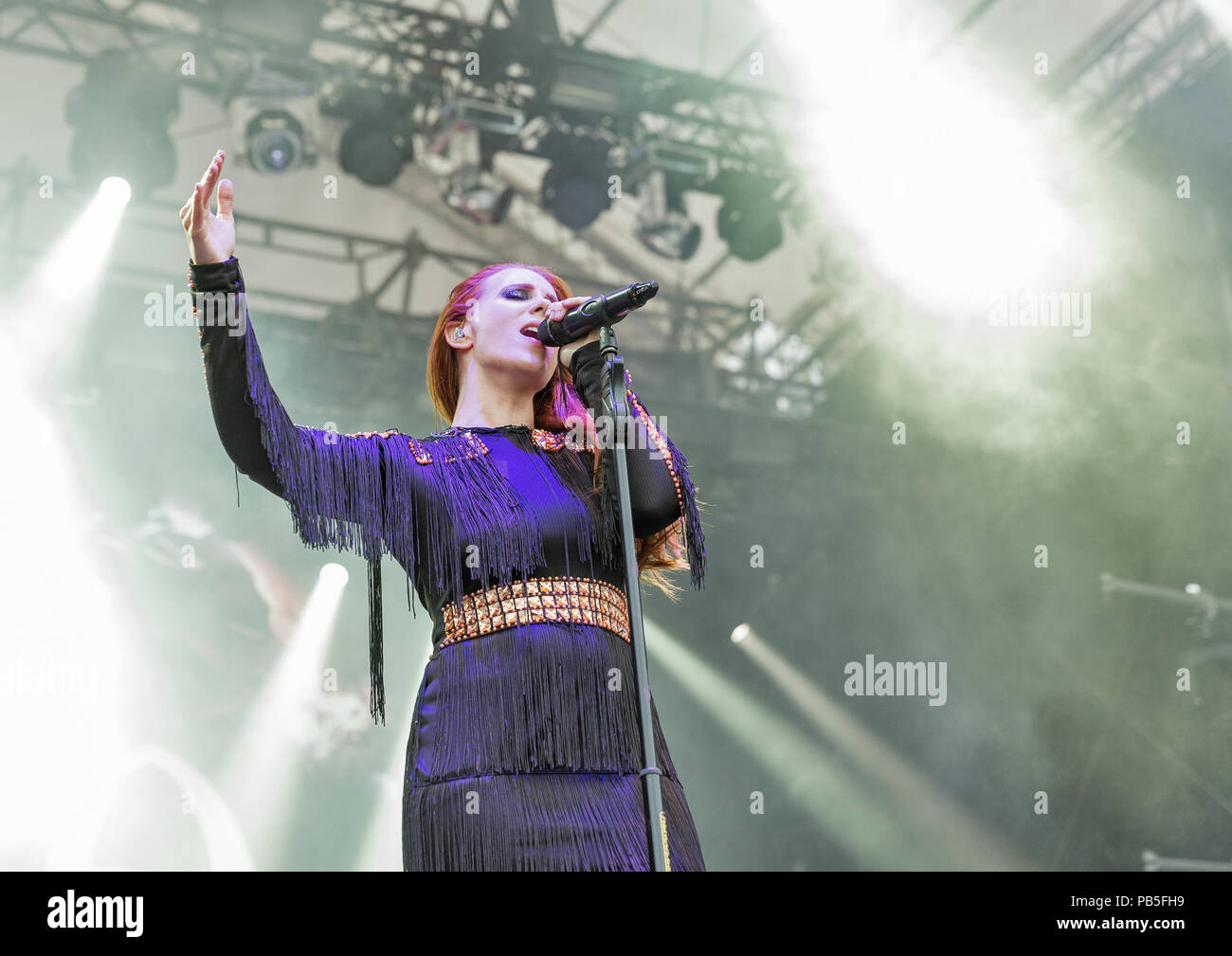 KIEV, UKRAINE - JULY 04, 2018: Dutch symphonic metal rock band Epica ...