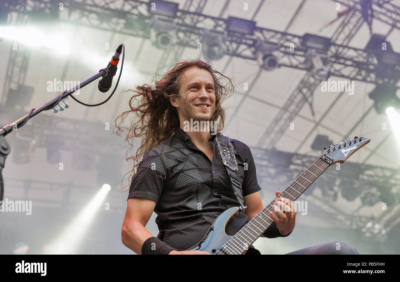 KIEV, UKRAINE - JULY 04, 2018: Dutch symphonic metal rock band Epica ...
