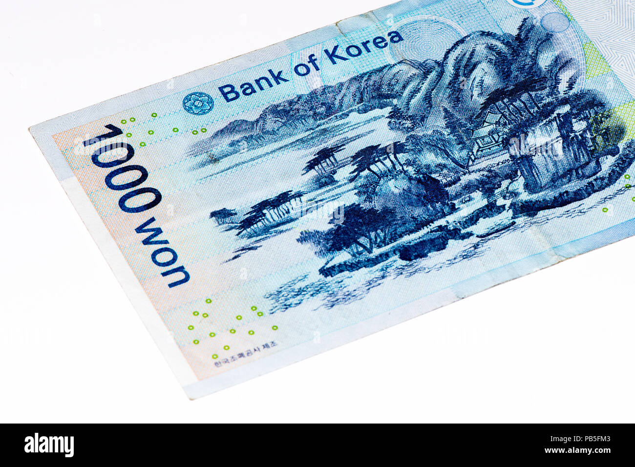 1000 South Korea won bank note. Won is the national currency of the ...