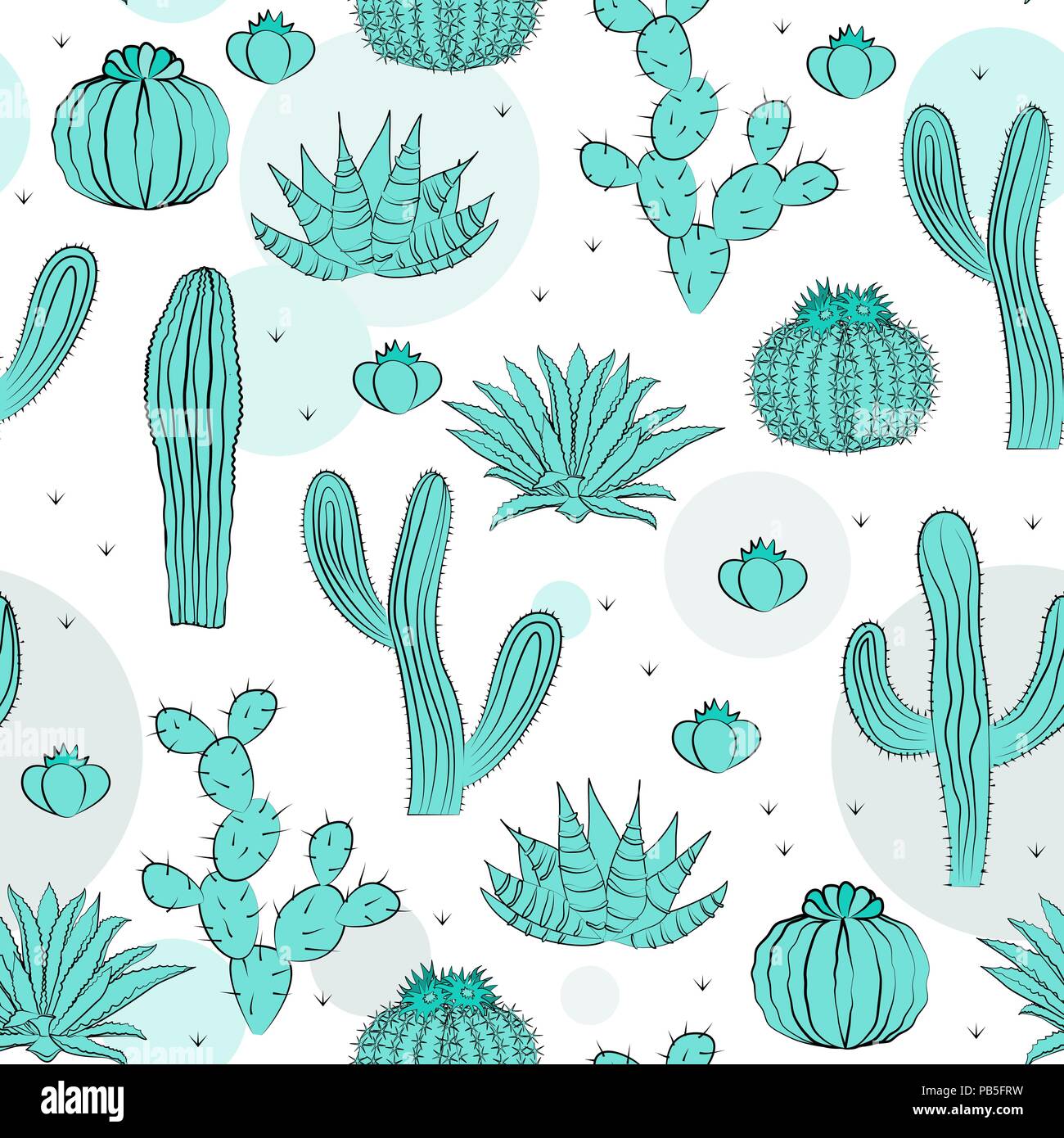 Hand drawn desert cactus Stock Vector Images - Alamy