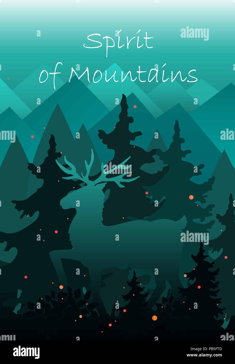 Magic forest in mountains Stock Vector Images - Alamy
