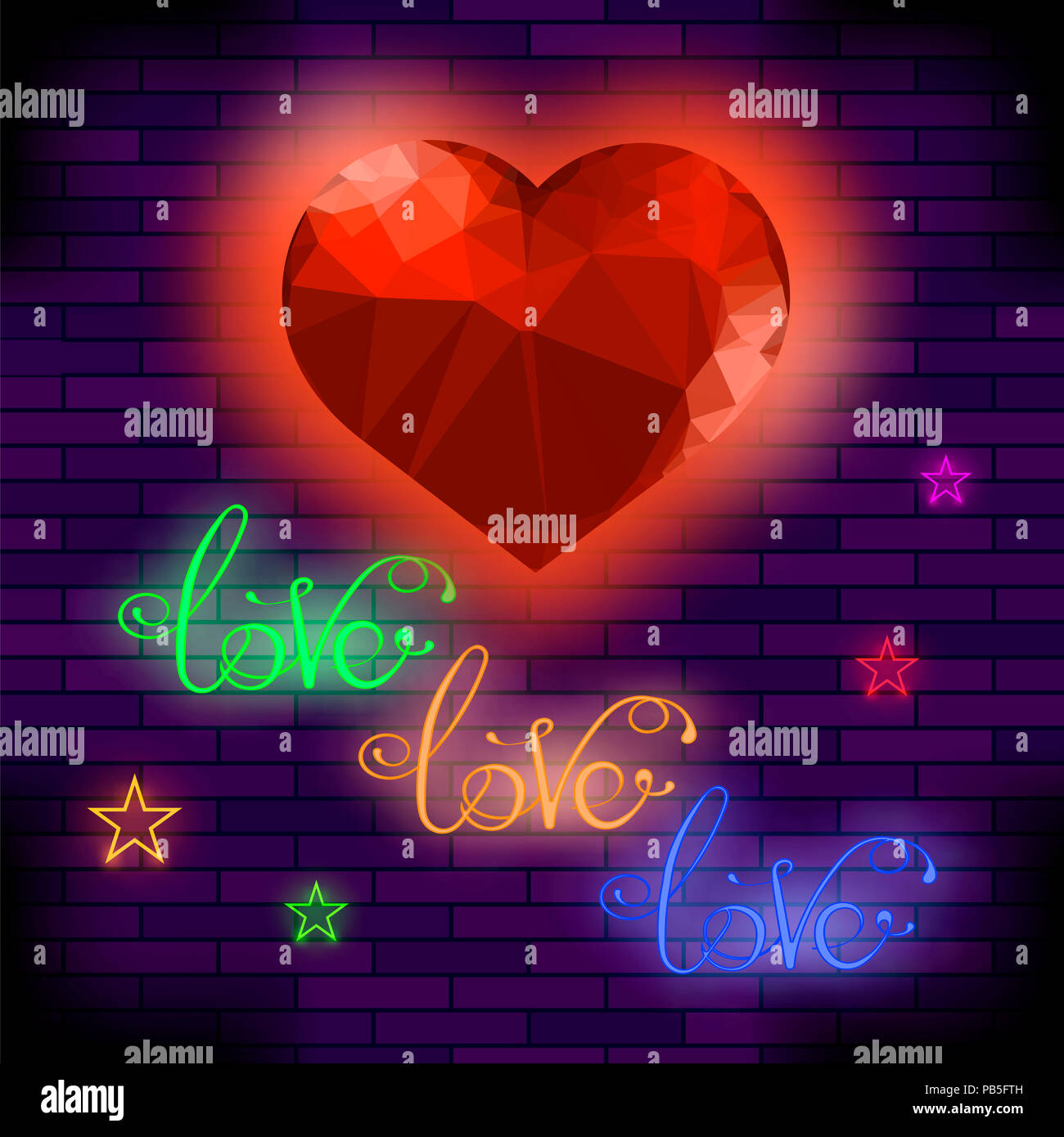 Red Neon Love Sign Stock Photo - Alamy