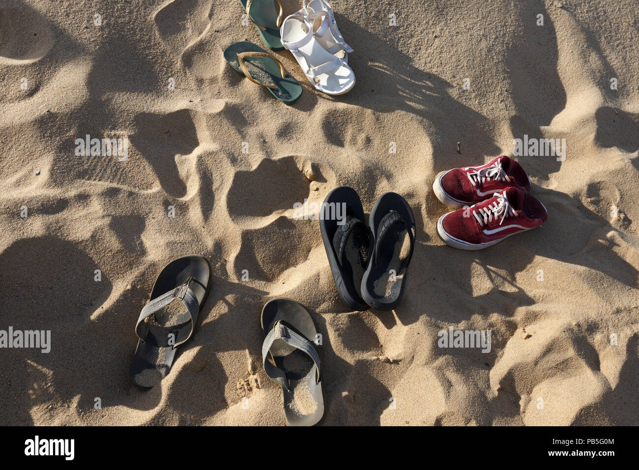 Shoes in the sand, Cape Cod National Seashore, ,Longnook Beach, Truro ...