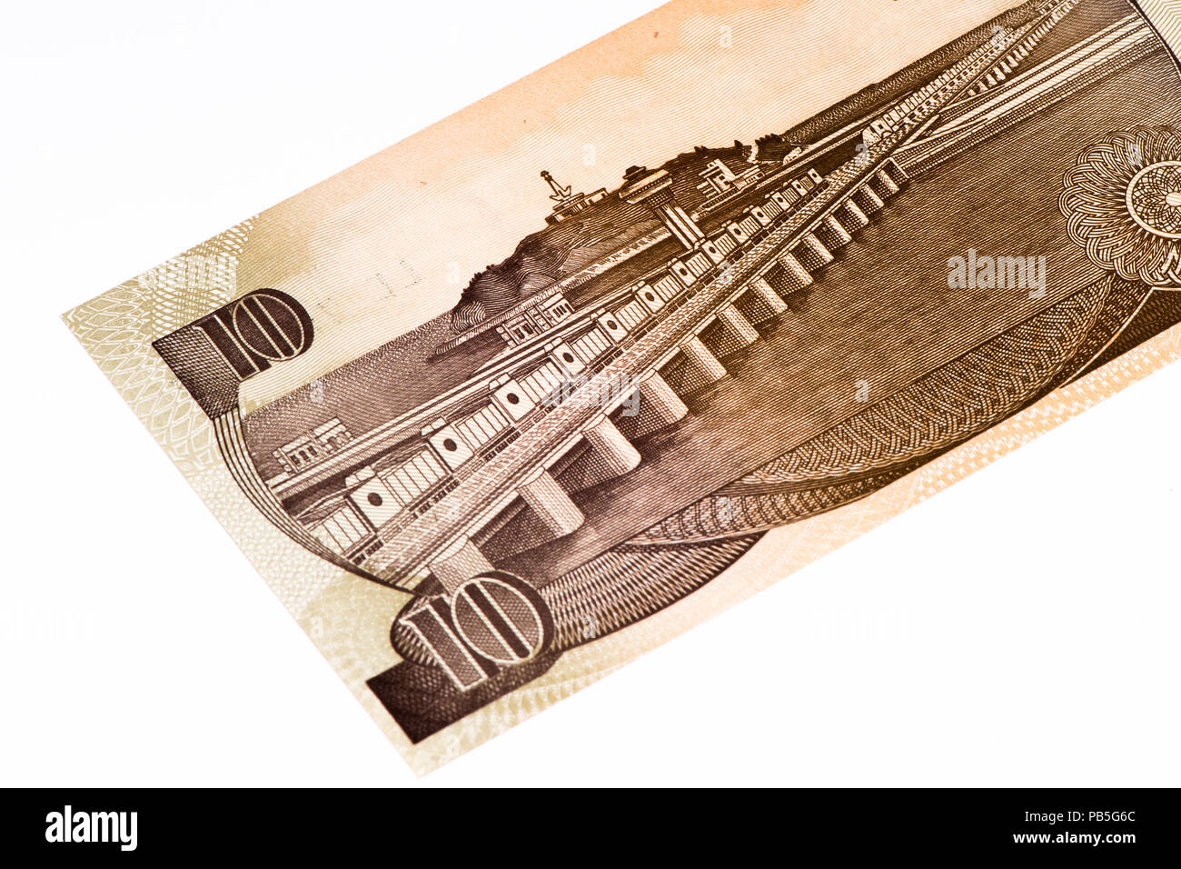 10 North Korea won bank note. North Korea won is the national currency ...