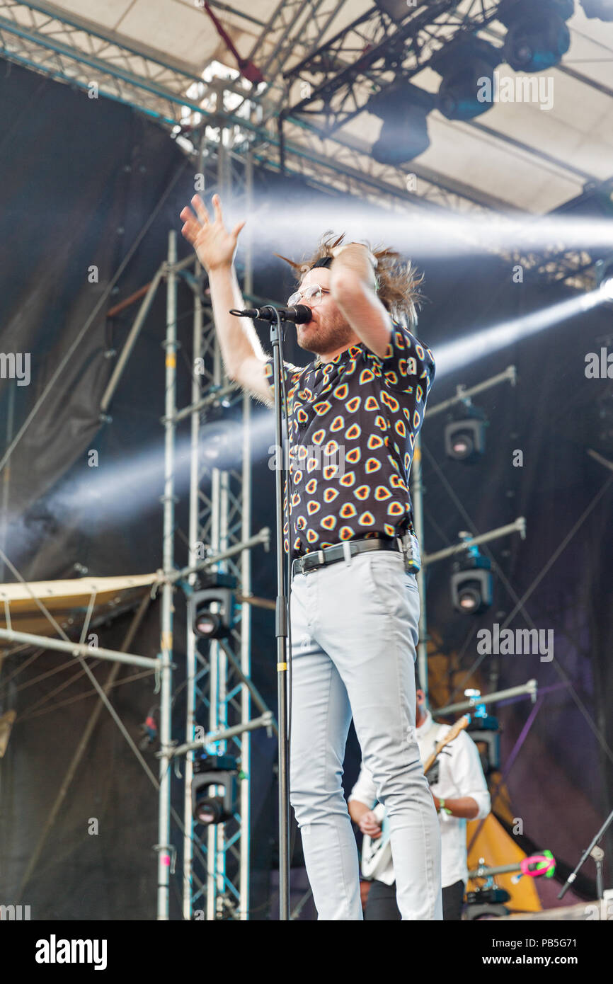 KIEV, UKRAINE - JULY 04, 2018: Enter Shikari, a British alternative ...