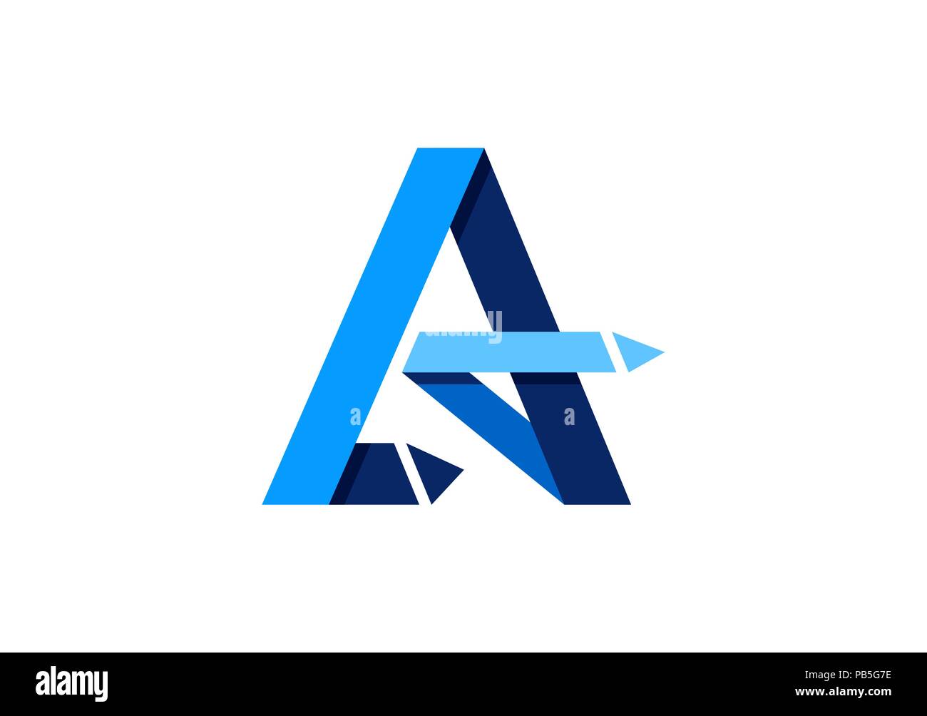 letter A logo, abstract element arrows blue letter A logo icon ...