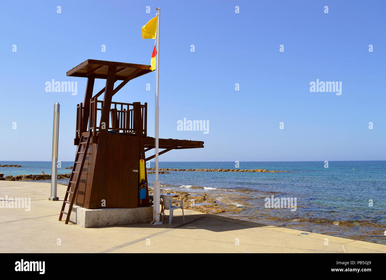 Lifeguard station on Paphos Beach in Cyprus Stock Photo - Alamy