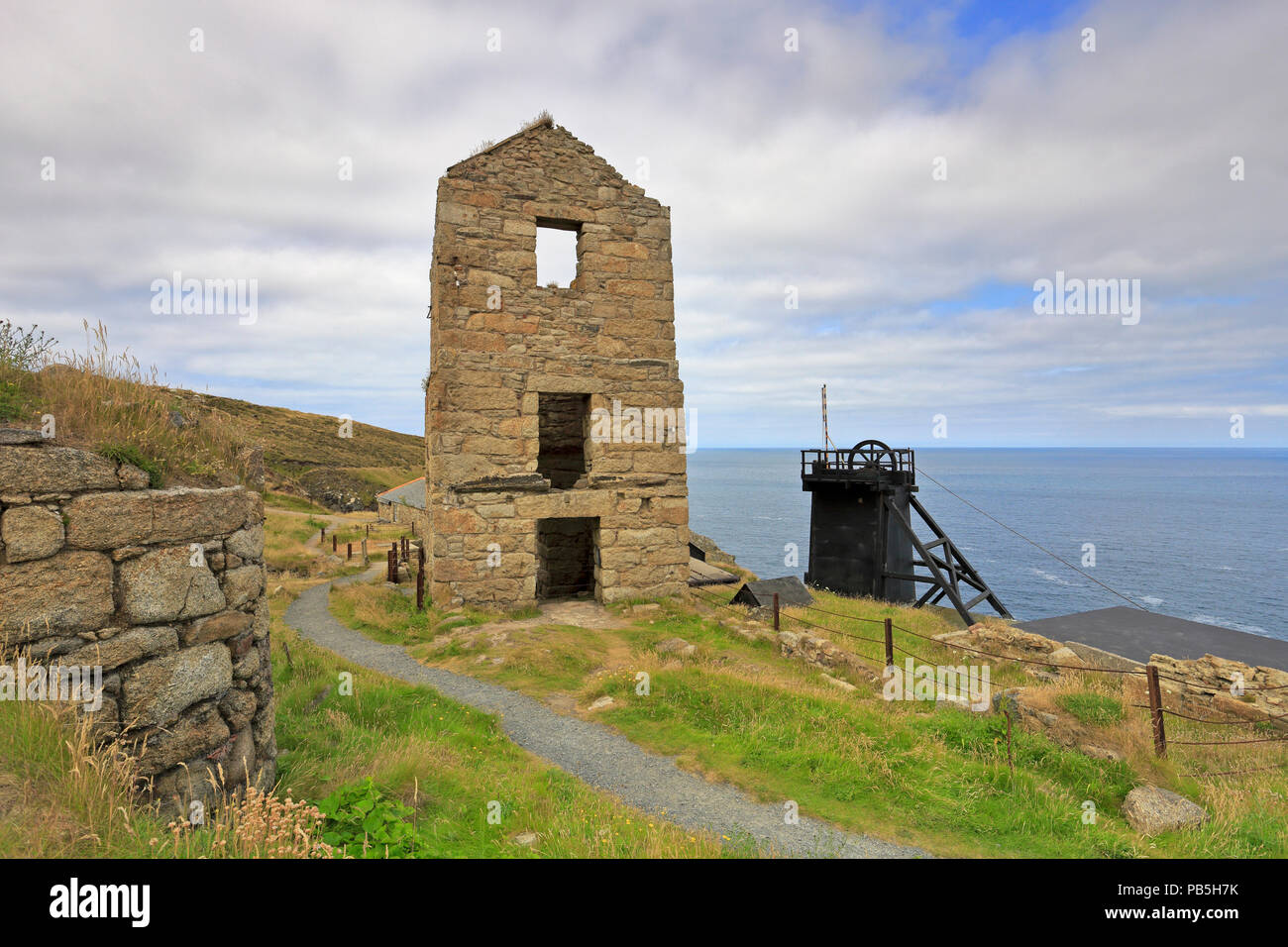 Pump engine house at Levant Mine, Pendeen near St Just, UNESCO World ...