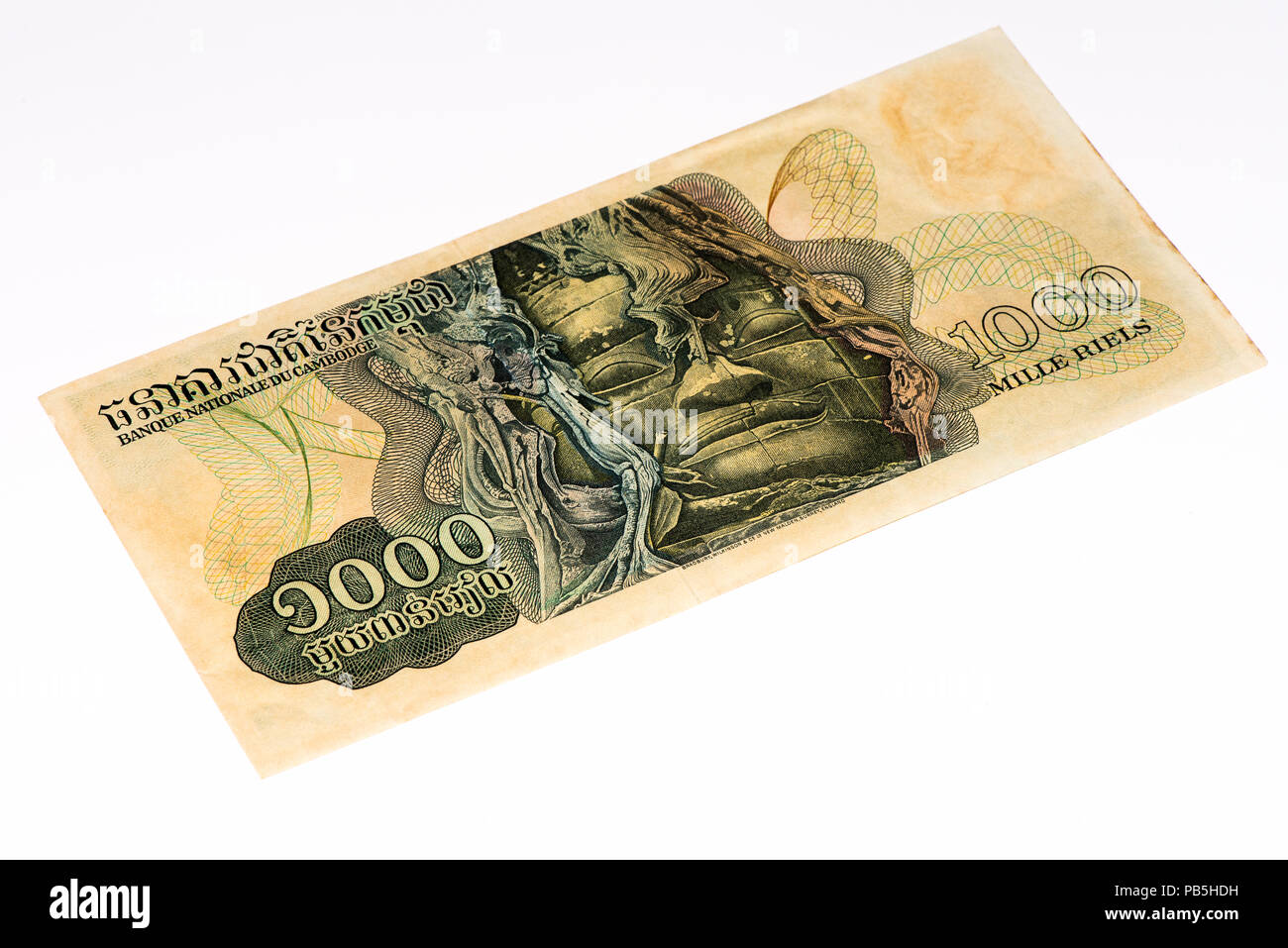 1000 Cambodian riels bank note. Riel is the national currency of ...