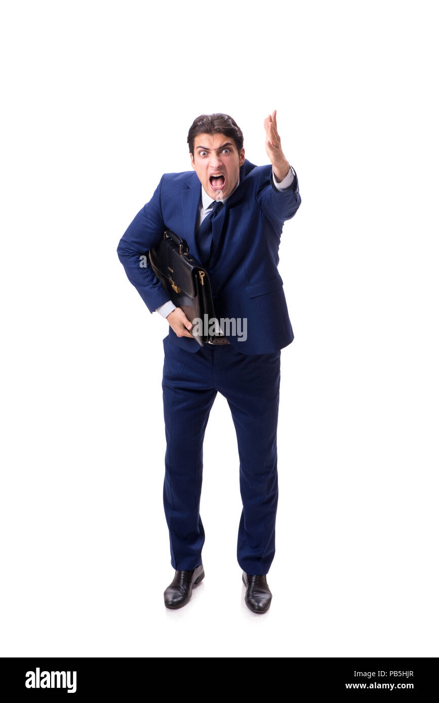 Young businessman isolated on white background Stock Photo - Alamy