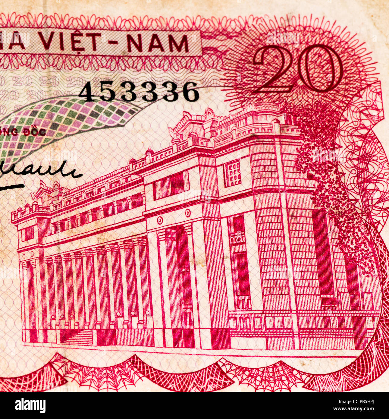 20 dong bank note of South Vietnam. Dong is the national currency of ...
