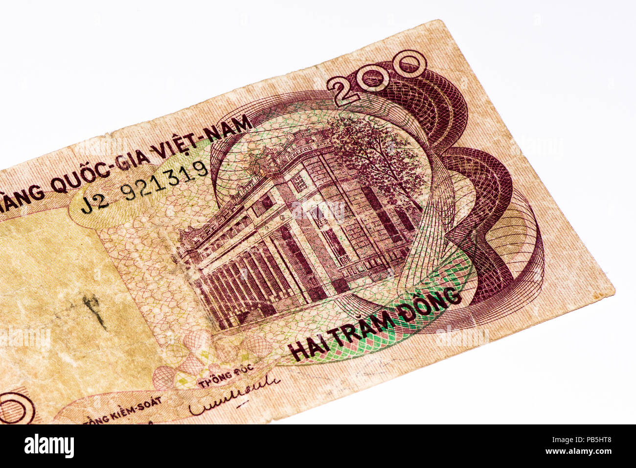 200 dong bank note of South Vietnam. Dong is the national currency of ...