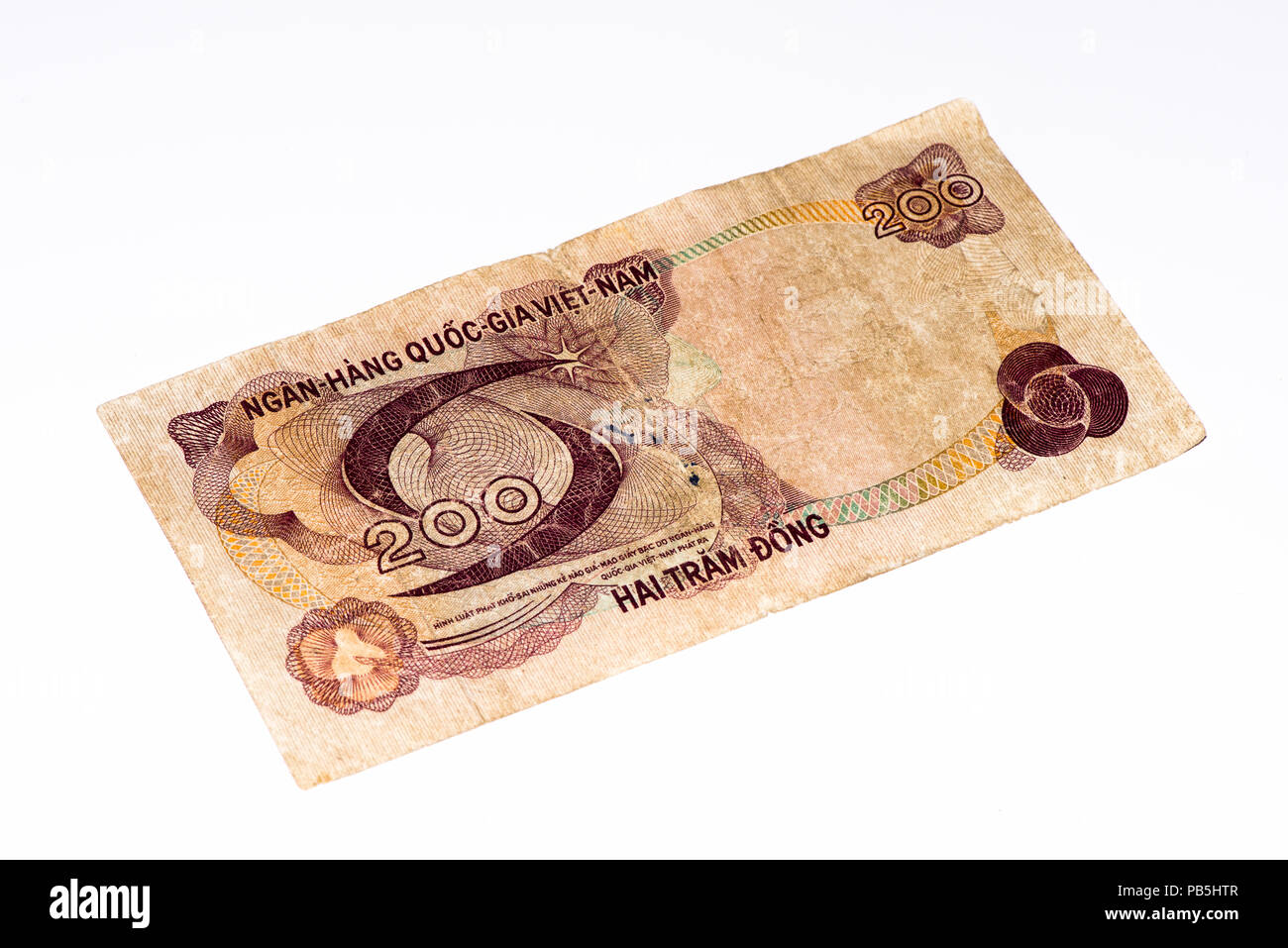 200 dong bank note of South Vietnam. Dong is the national currency of ...