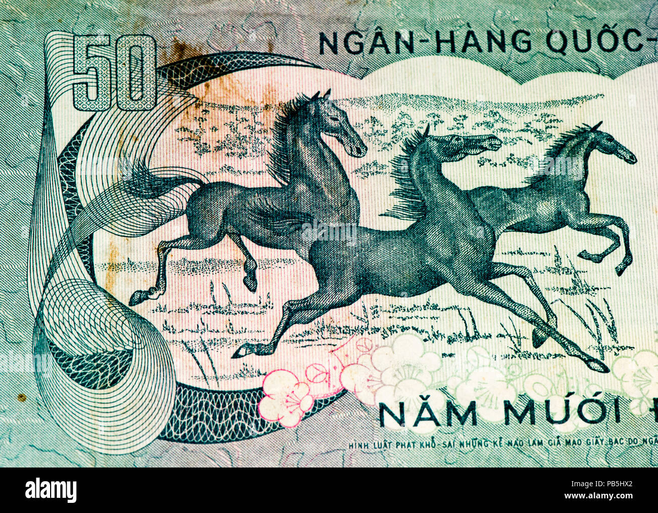 50 dong bank note of South Vietnam. Dong is the national currency of ...