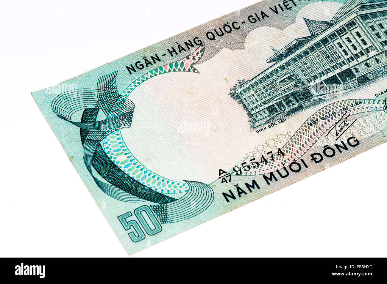 50 dong bank note of South Vietnam. Dong is the national currency of ...