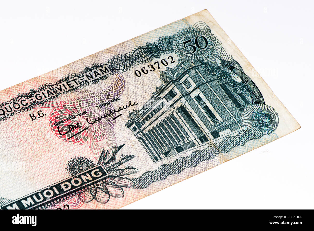 50 dong bank note of South Vietnam. Dong is the national currency of ...