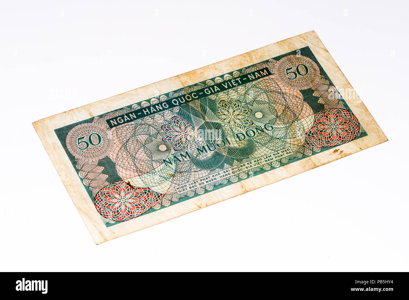 50 dong bank note of South Vietnam. Dong is the national currency of ...