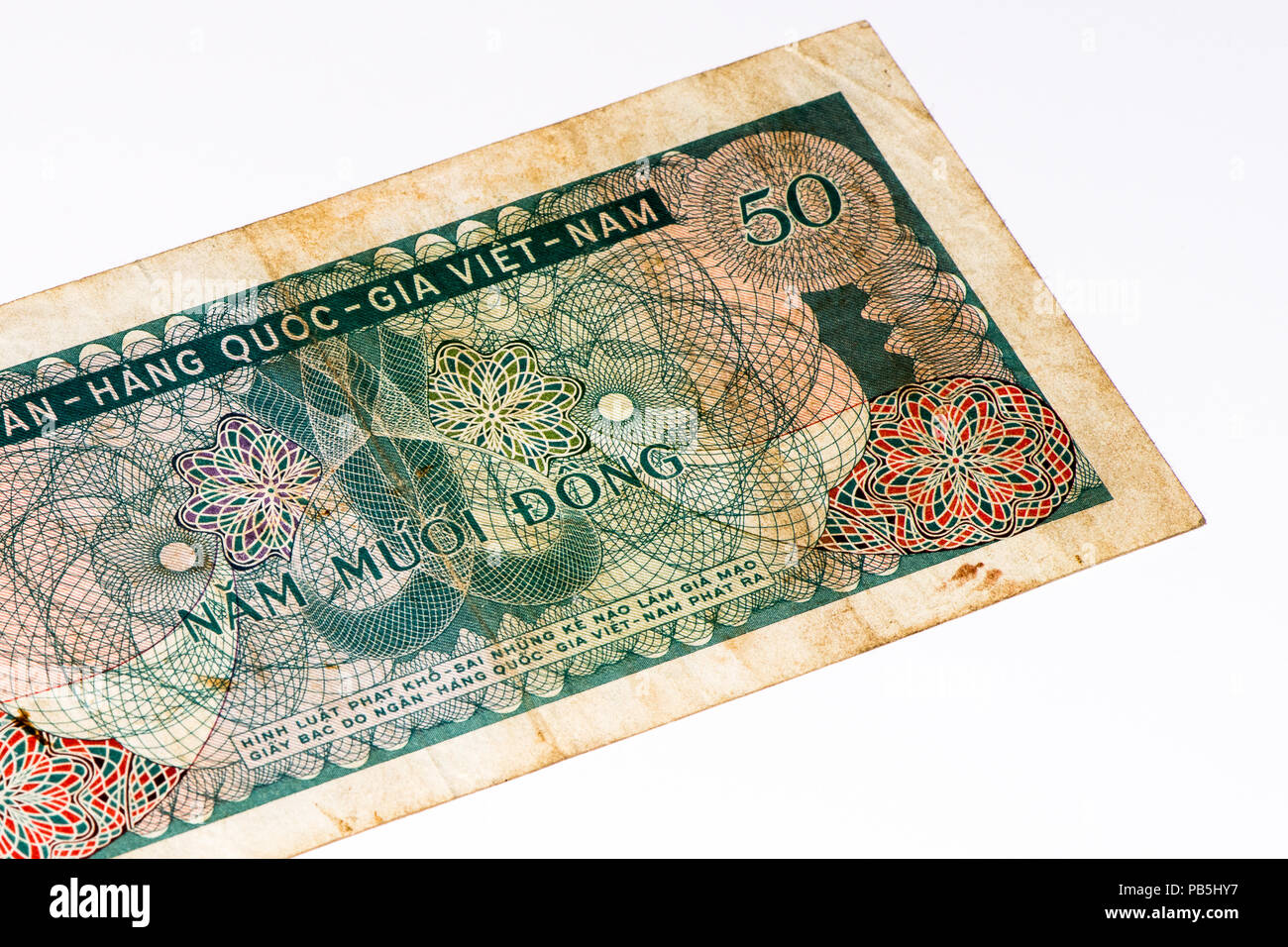 50 dong bank note of South Vietnam. Dong is the national currency of ...
