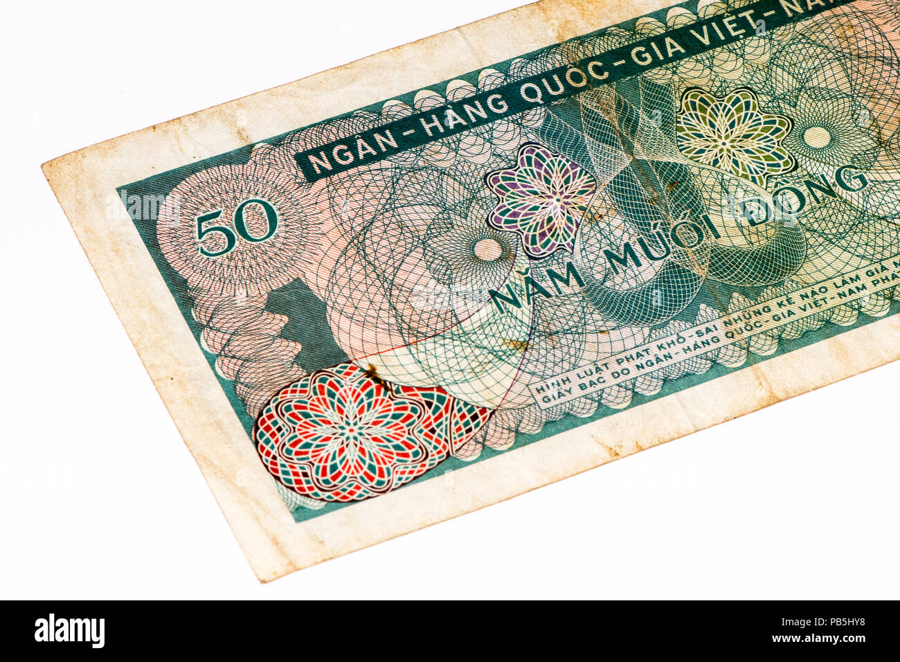 50 dong bank note of South Vietnam. Dong is the national currency of ...