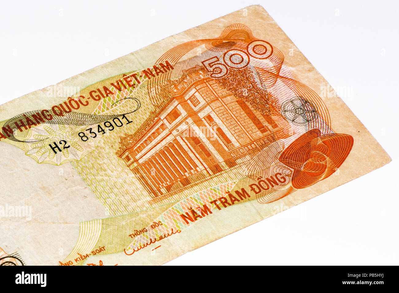 500 dong bank note of South Vietnam. Dong is the national currency of ...