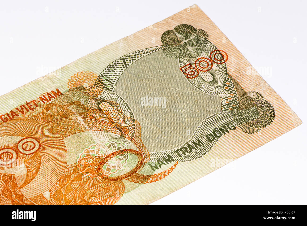 500 dong bank note of South Vietnam. Dong is the national currency of ...